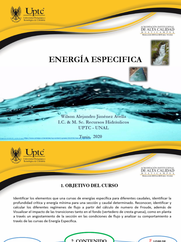 Energía Específica en Flujos de Agua | PDF | Descarga (hidrología ...