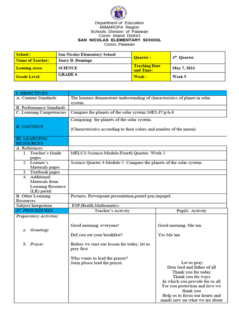 Science Final Cot 4TH QUARTER | PDF | Planets | Jupiter
