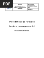 Formato de Desinfeccion y Limpieza de Consultorios | PDF