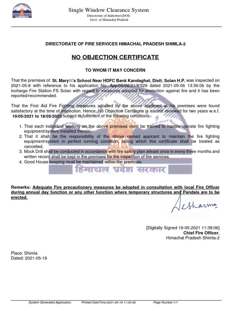in Principle Letter | PDF | Safety