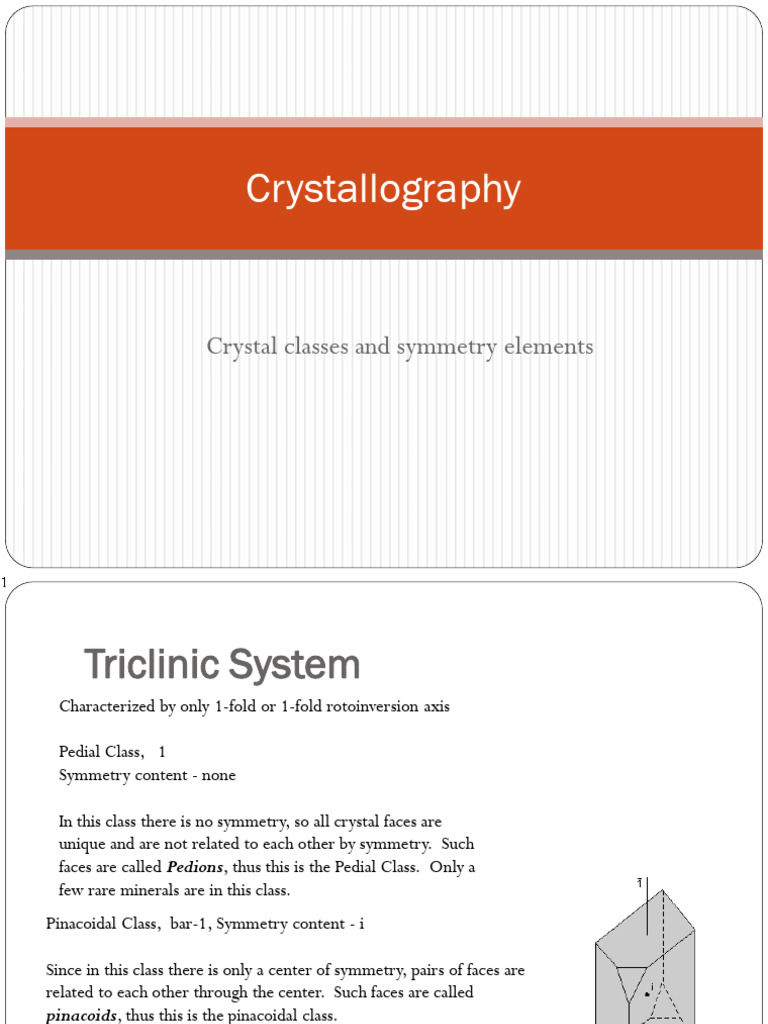Crystallography: Symmetry & Systems | PDF | Minerals | Rotation