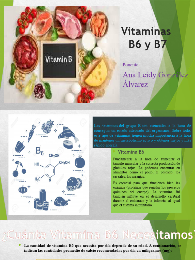 Vitamina B6 y B7 | Descargar gratis PDF | Vitamina | Alimentos