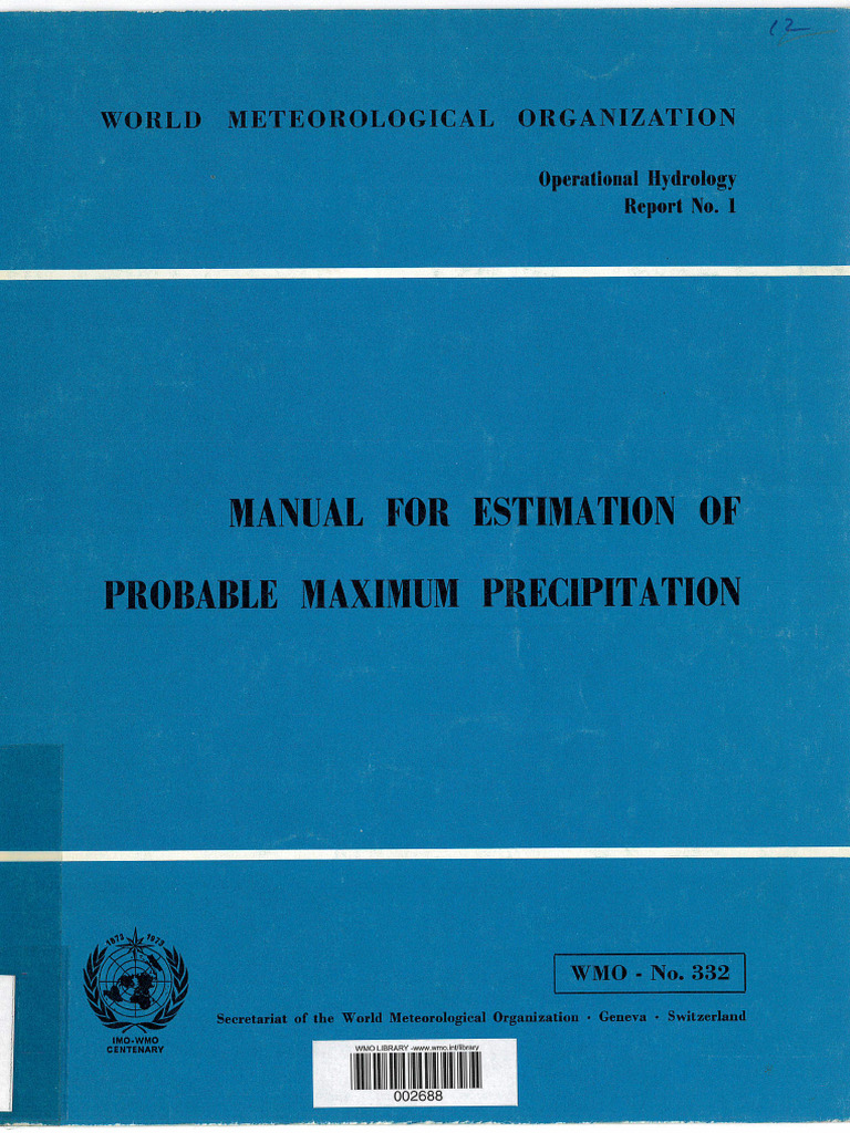 Ohr No.1 - PMP Manual - Wmo No.332 - 1973 | PDF | Precipitation | Meteorological Phenomena