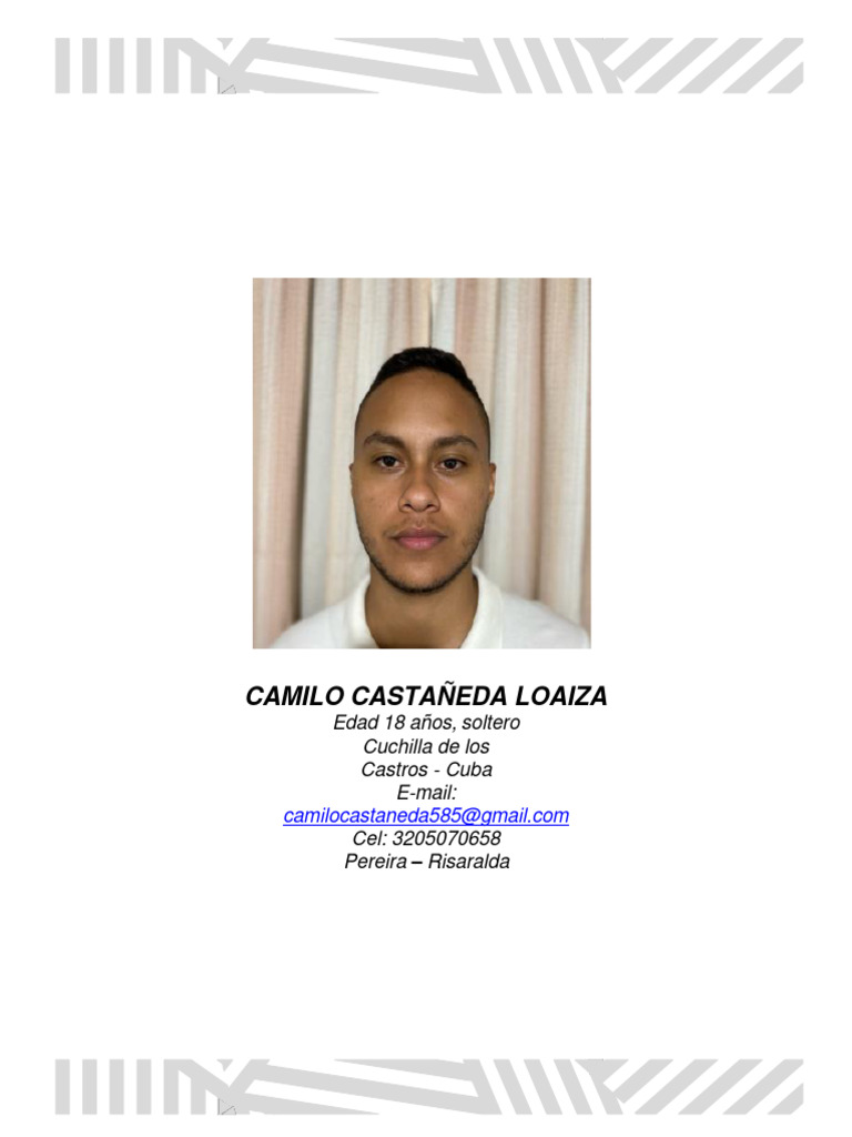 Hoja de Vida Camilo Castañeda Loaiza | PDF | Ciencias sociales