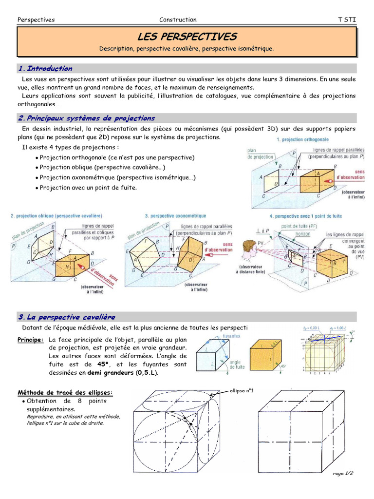 Perspectives en Dessin Technique | PDF | Perspective (représentation ...