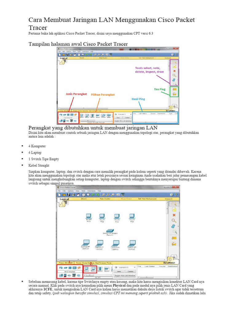 Cara Membuat Jaringan LAN Menggunakan Cisco Packet Tracer | PDF