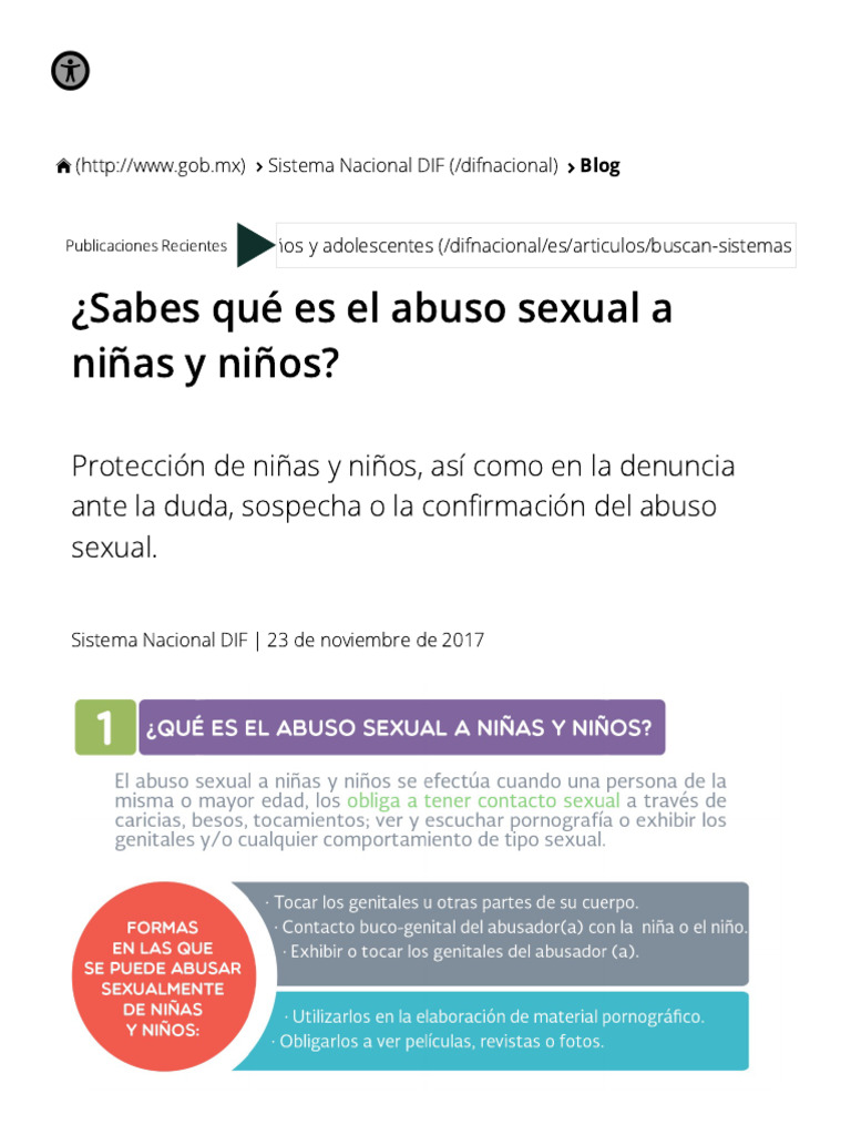 ¿Sabes Qué Es El Abuso Sexual A Niñas y Niños Sistema Nacional DIF ...