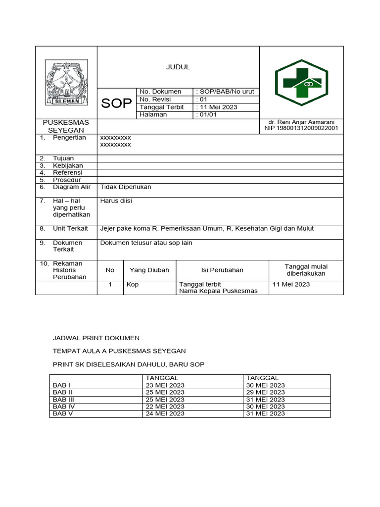 Template SOP Ppi 2023 | PDF