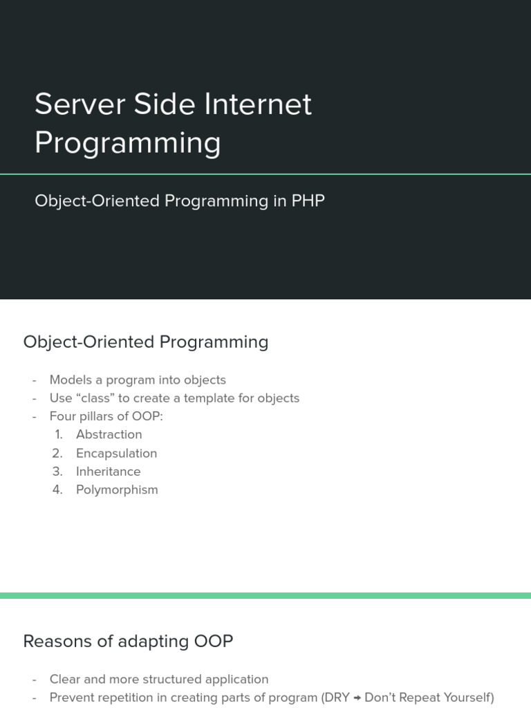 06object Oriented Programming In Php Pdf Method Computer Programming Class Computer