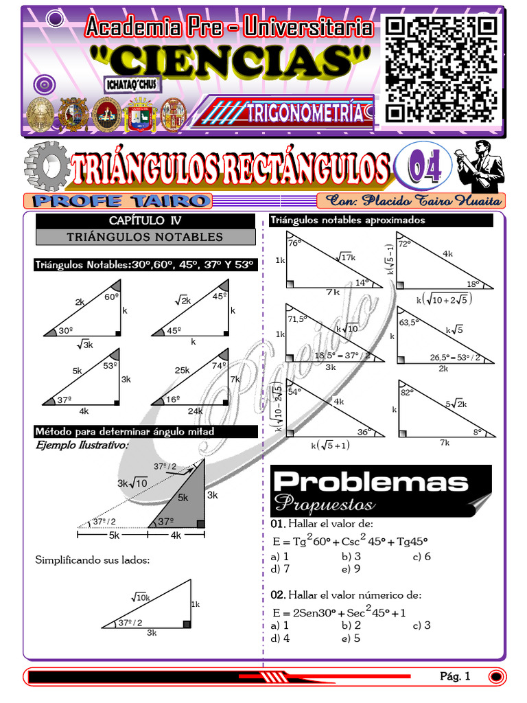 Triángulos Notables | PDF | Geometría triangular | Geometría Elemental