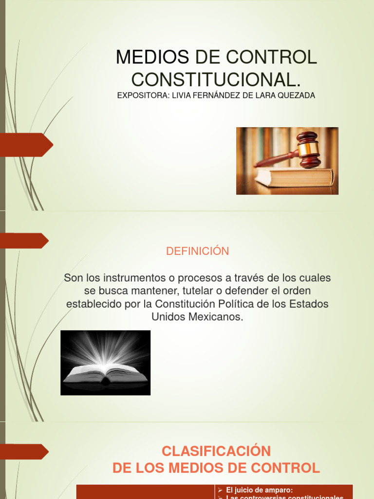 Expo Medios de Control Constitucional (Livia) | PDF | Constitución ...