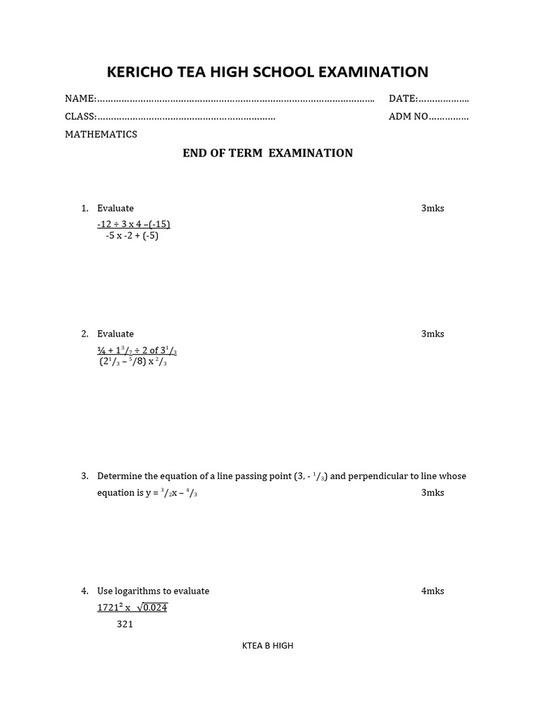 MATHEMATICS Form 3 - 050210 | PDF | Mathematics | Mathematical Objects