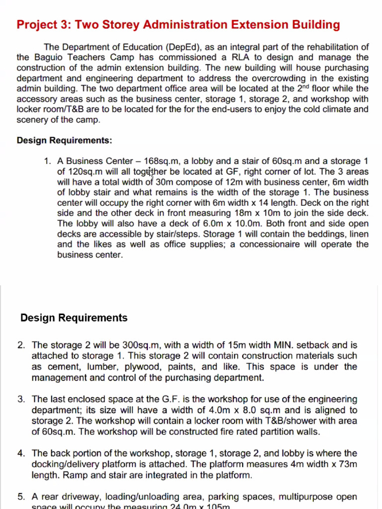 Project 3 Two Storey Administration Extension Building | PDF