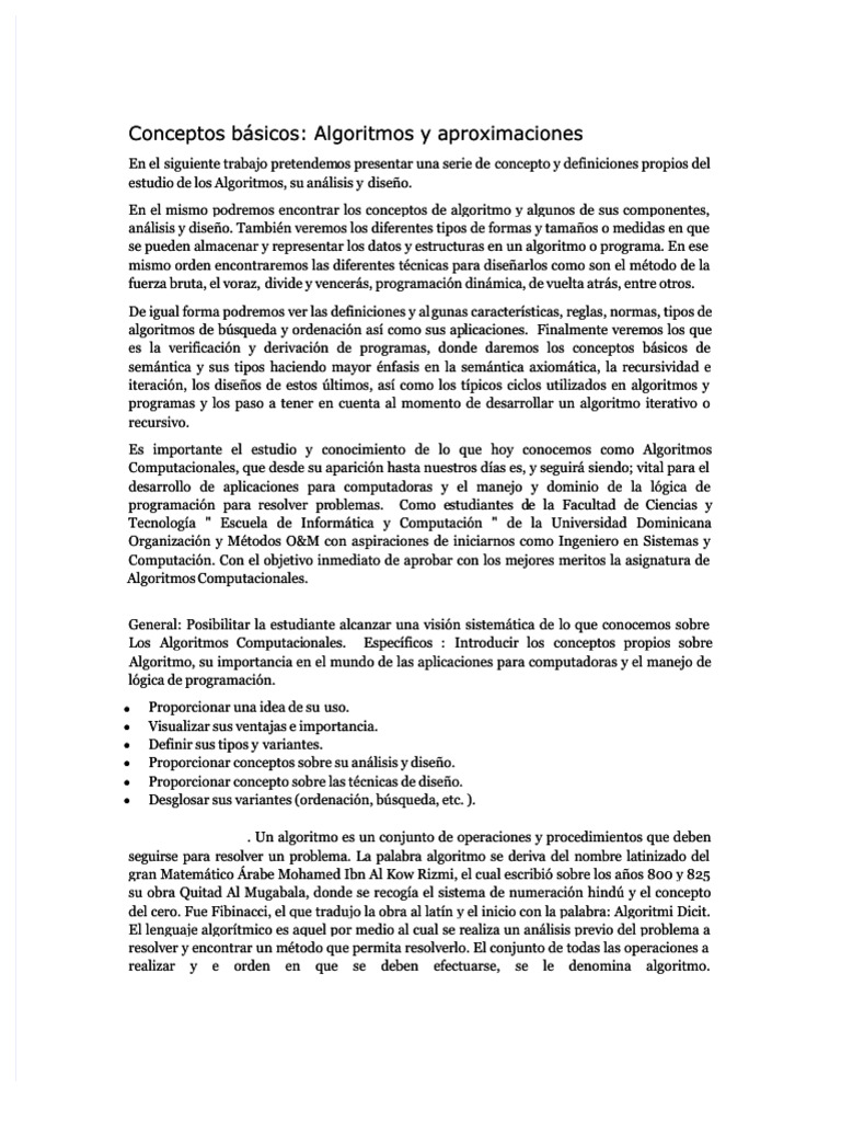 111 Conceptos Basicos Algoritmos y Aproximaciones | PDF | Algoritmos ...