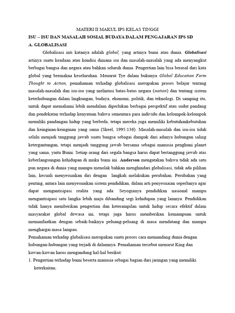 Materi Ii Makul Ips Kelas Tinggi | PDF