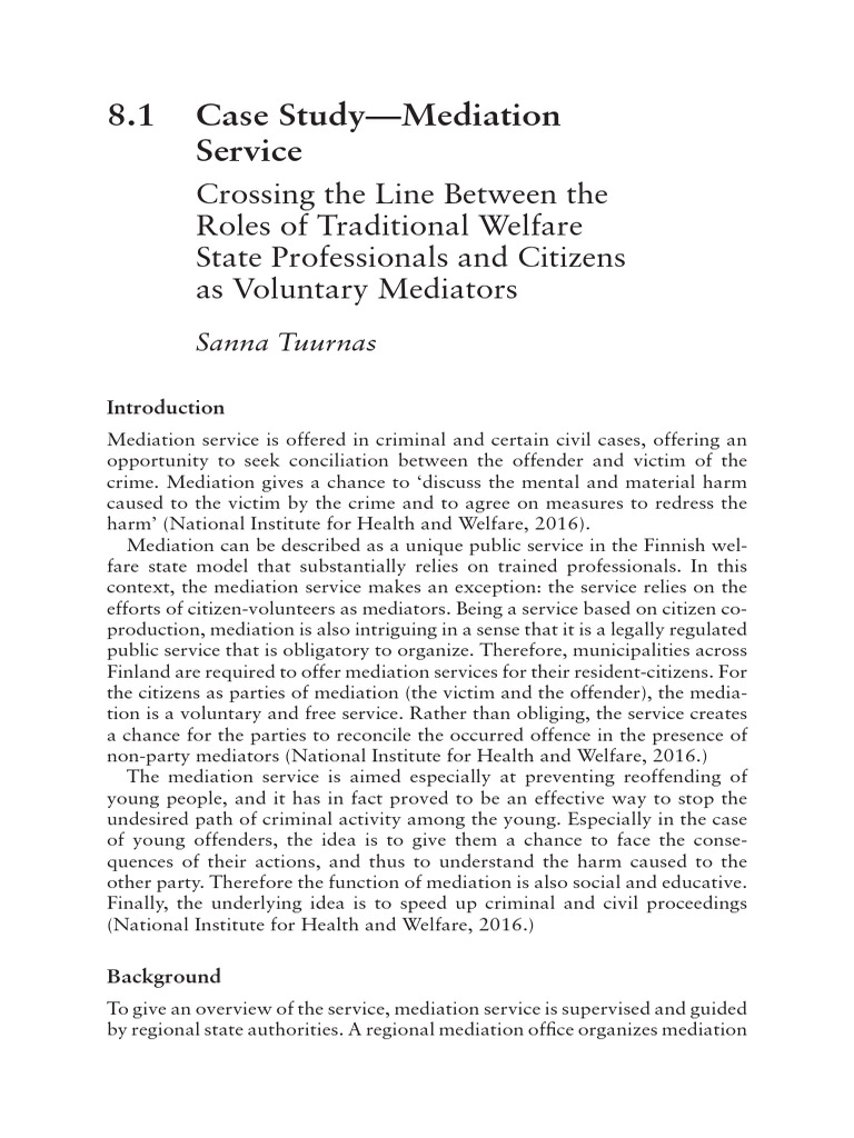 Case Study-Mediation Service | PDF | Mediation | Crimes
