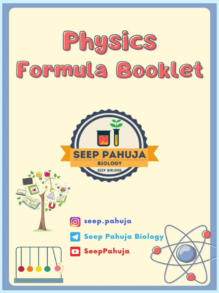 Physics formula Sheet by Seep Pahuja | PDF | Harmonic | Collision
