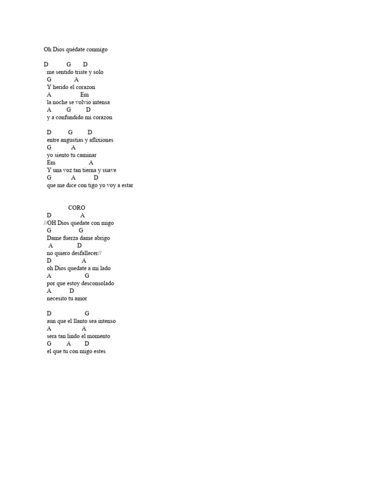 Oh Dios Quédate Conmigo | PDF