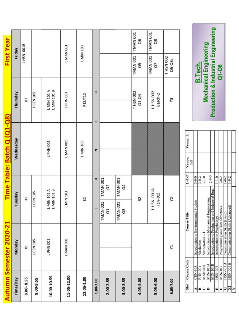 Time Table | PDF