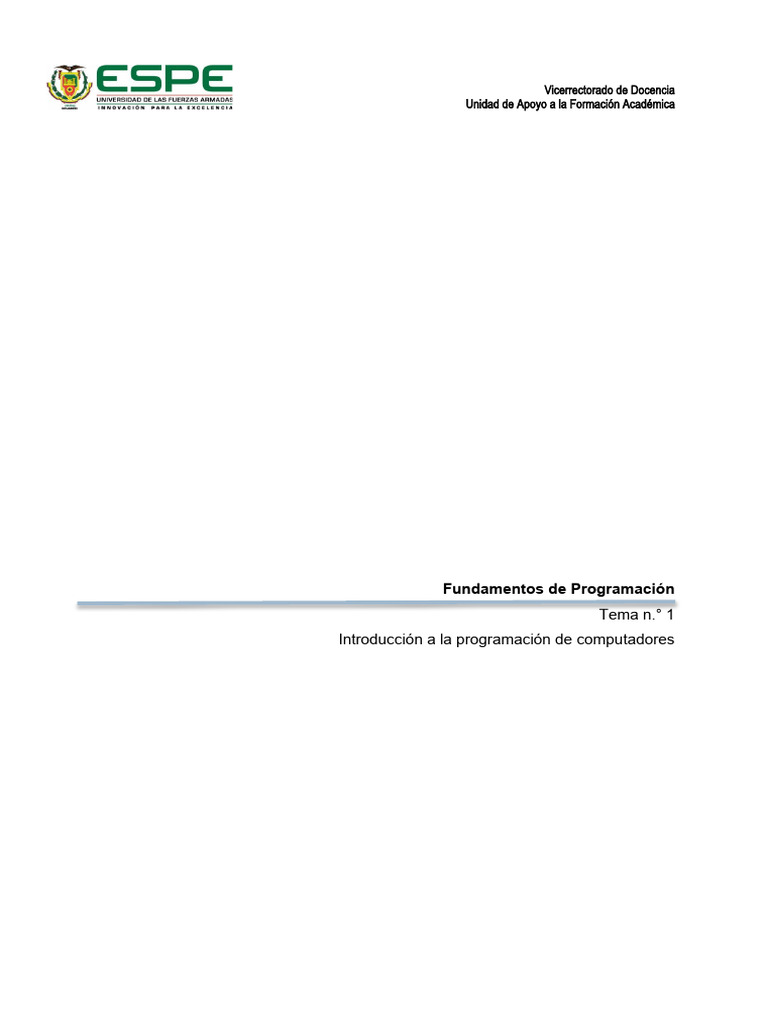 Tema - 1 - Introducción A La Programación de Computadores | Descargar gratis PDF | Programa de ...