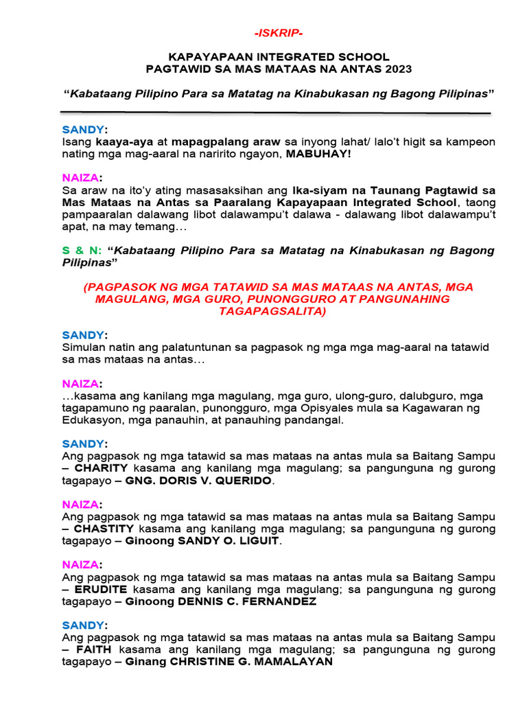 Moving Up Script 2024 | PDF