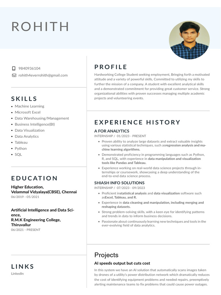 Rohith Resume | Download Free PDF | Artificial Intelligence ...