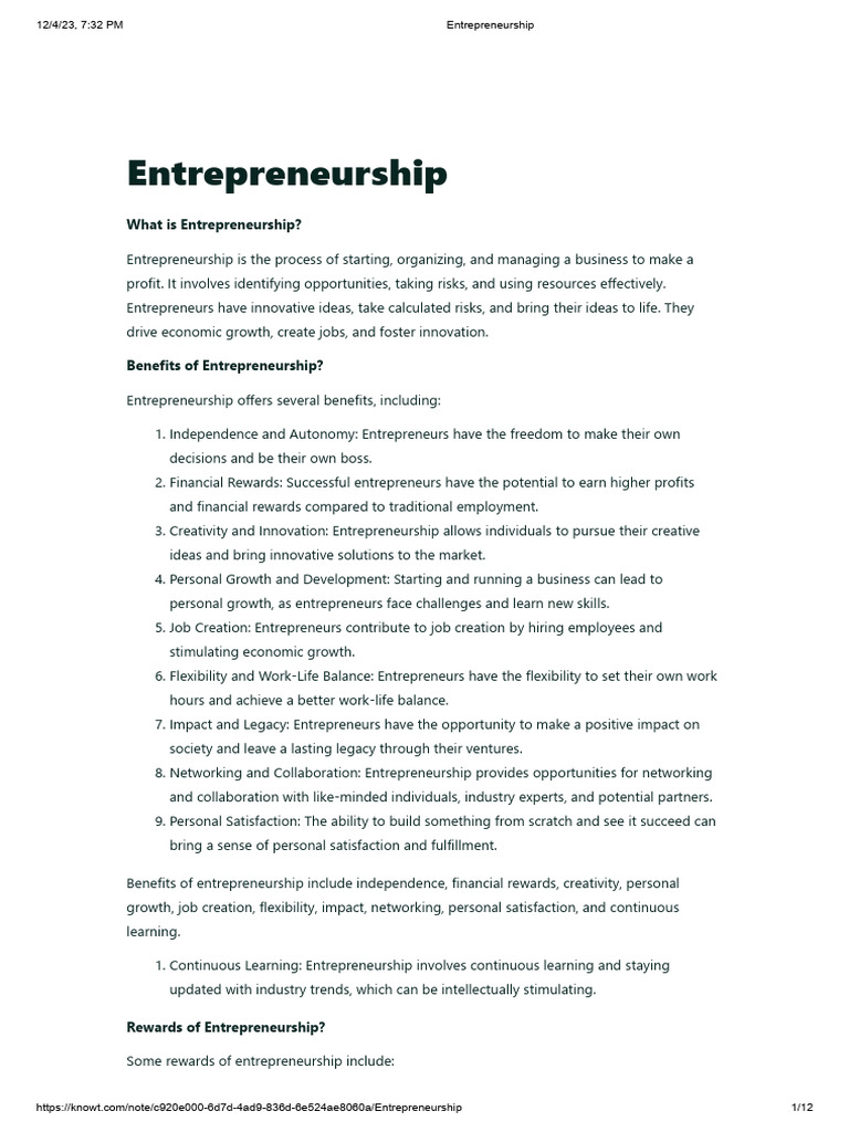 Entrepreneurship Test Notes UPDATED | PDF | Feasibility Study ...