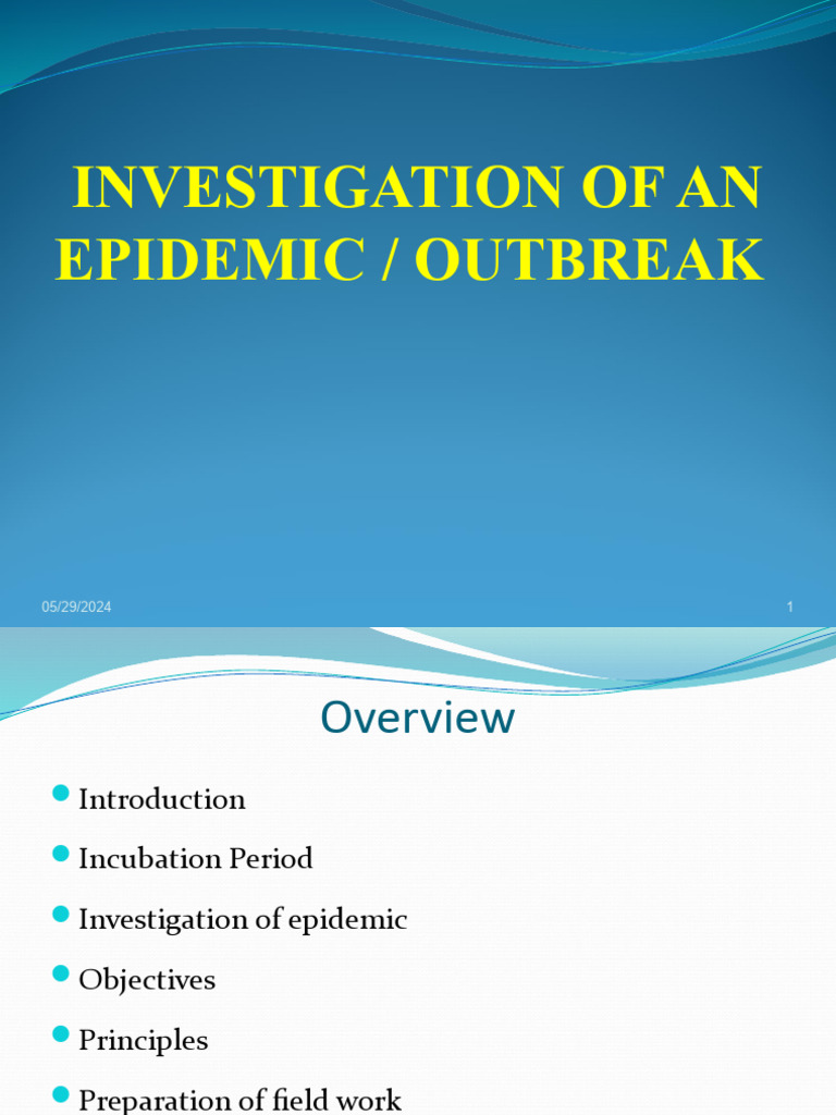 Investigation of Epidemic | PDF | Epidemics | Infection
