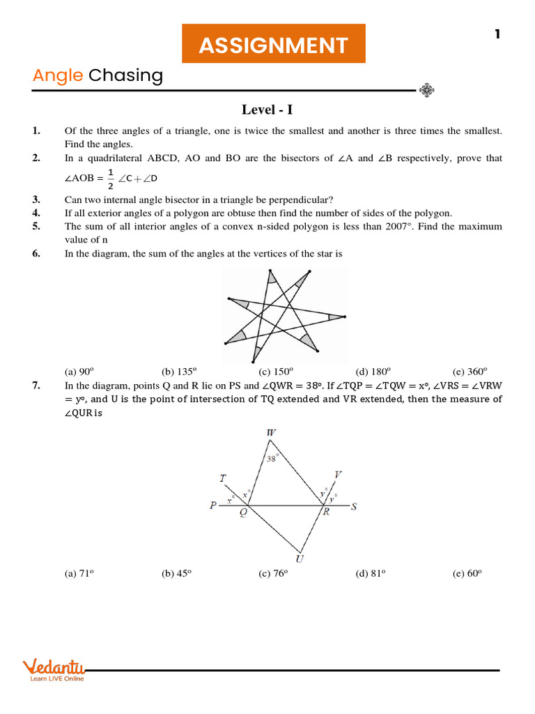 Level 6 Assignment 13 (Angle Chasing) Final | PDF | Triangle | Convex ...