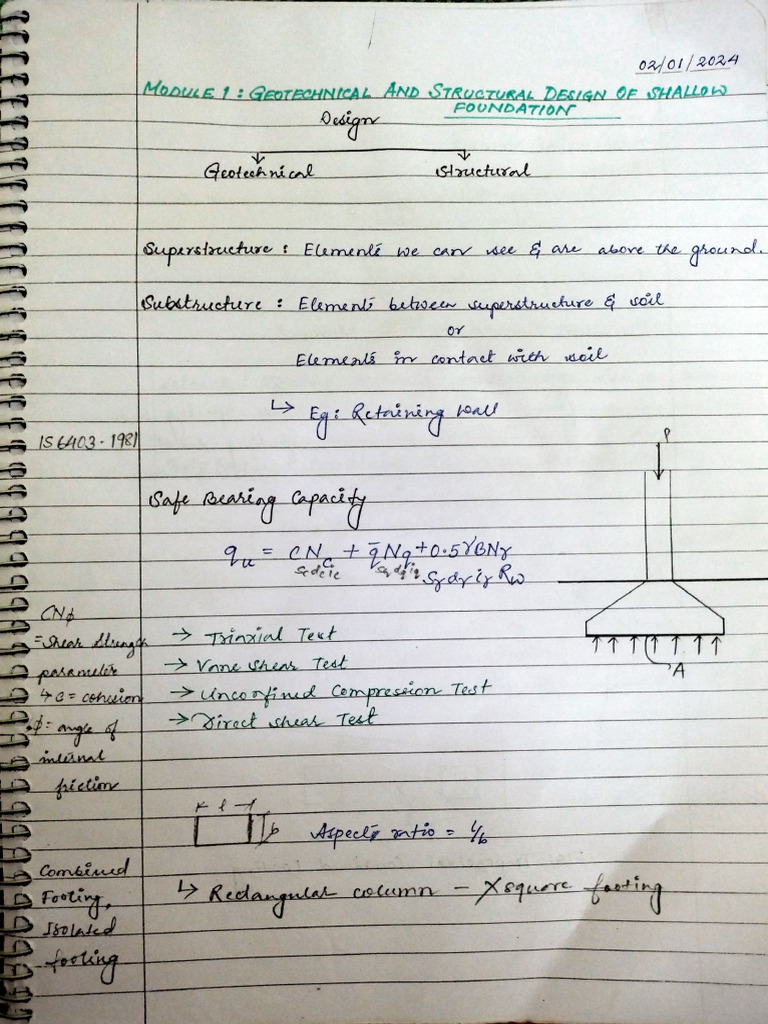 Design of Substructure Full Notes | PDF