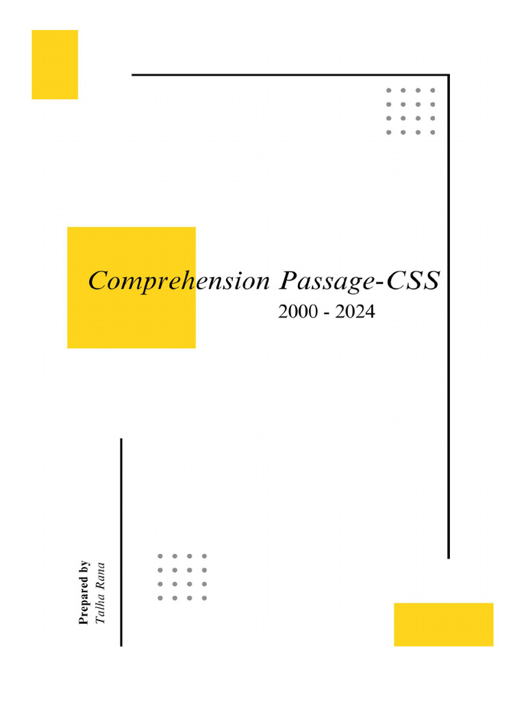 Comprehension Passage-CSS 2000 - 2024 | PDF | Experience | Confucianism