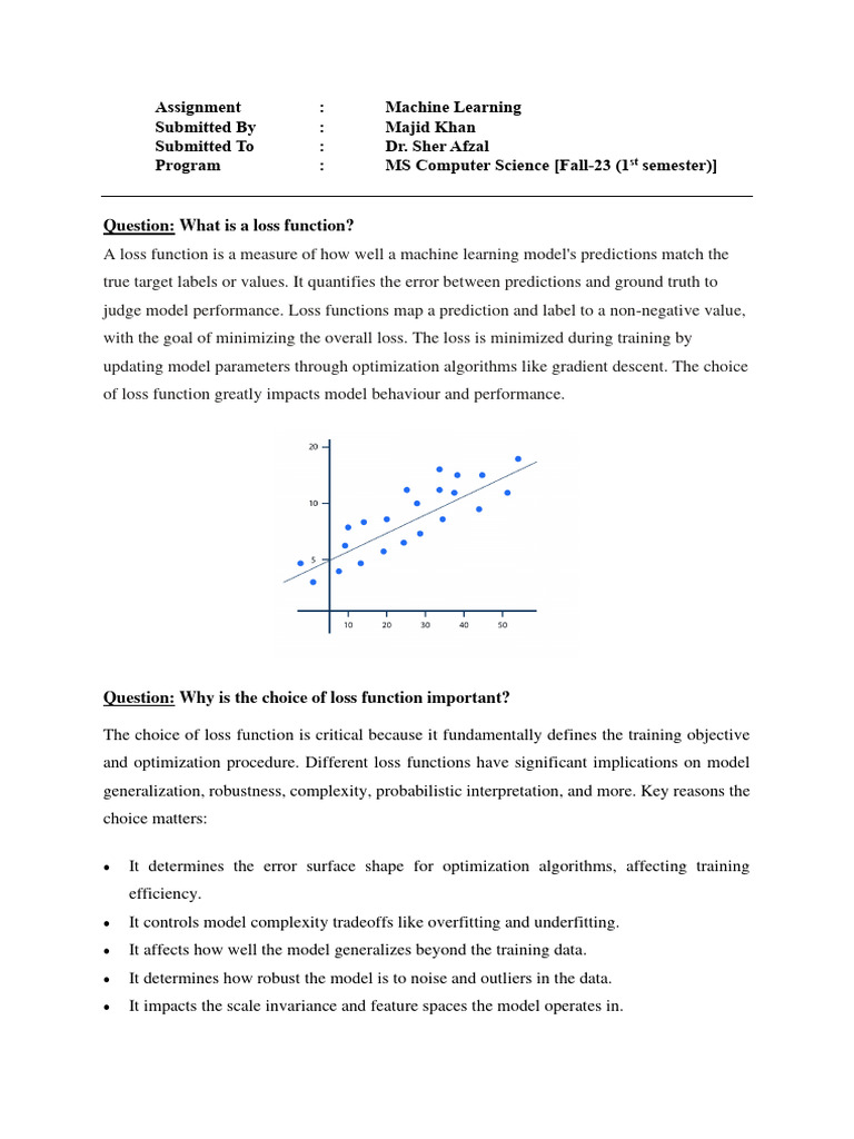 Assignment 1 - Machine Learning | Download Free PDF | Mean Squared Error | Robust Statistics