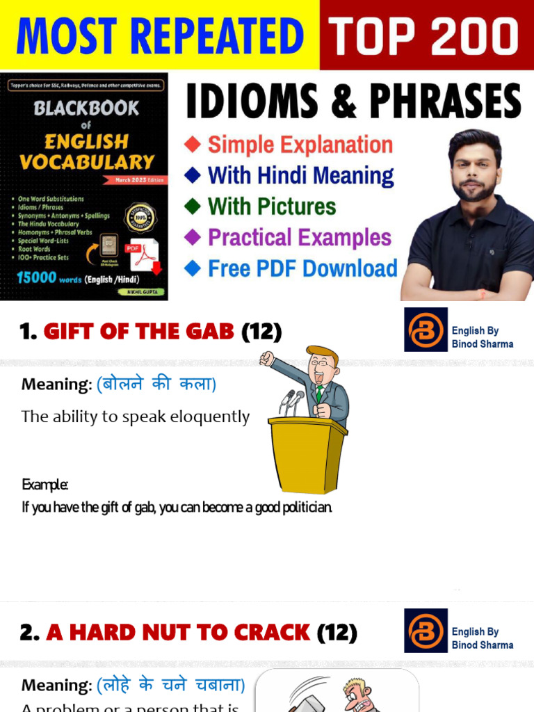 Black Book TOP 200 IDIOMS PHRASES 1 | PDF | English Language