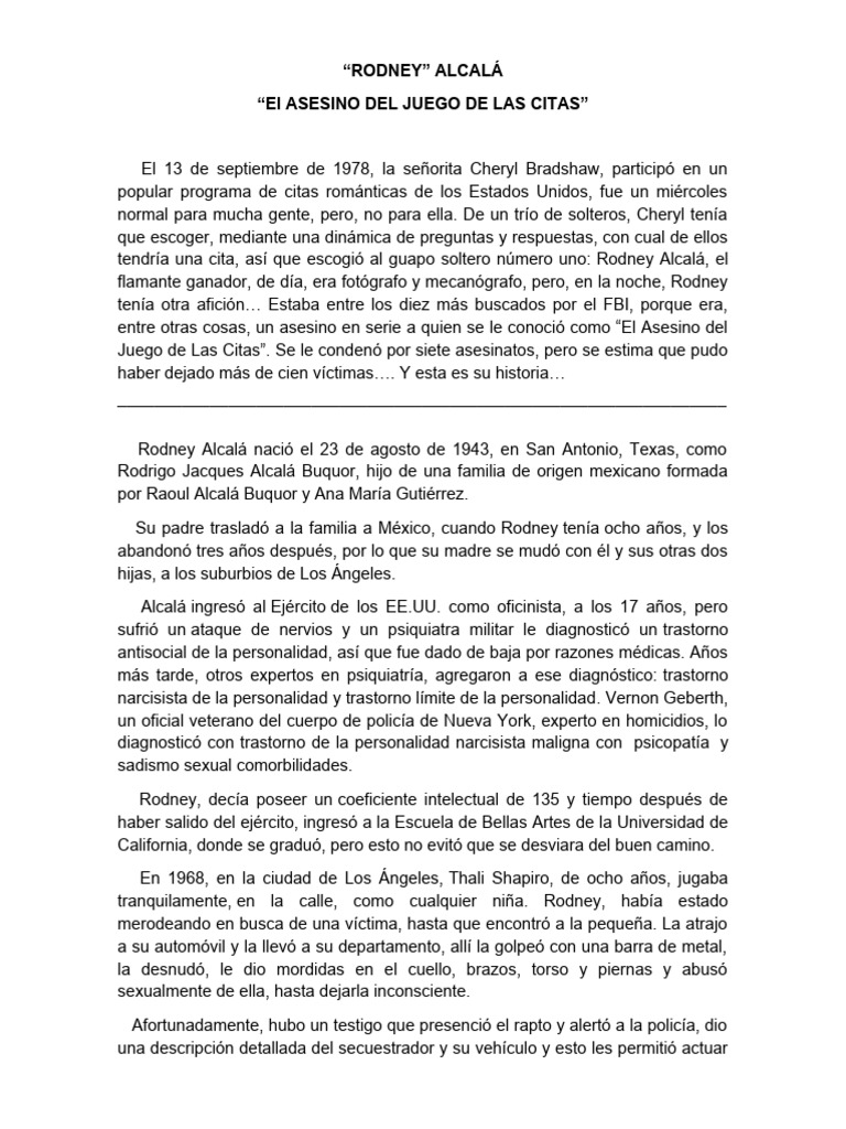 Rodney Alcalá | PDF | Crímenes | Crimen y violencia