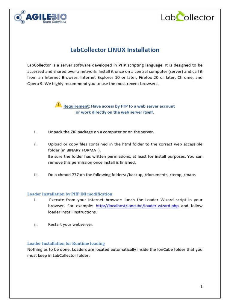 LabCollector Linux Installation Guide | PDF | World Wide Web | Internet ...