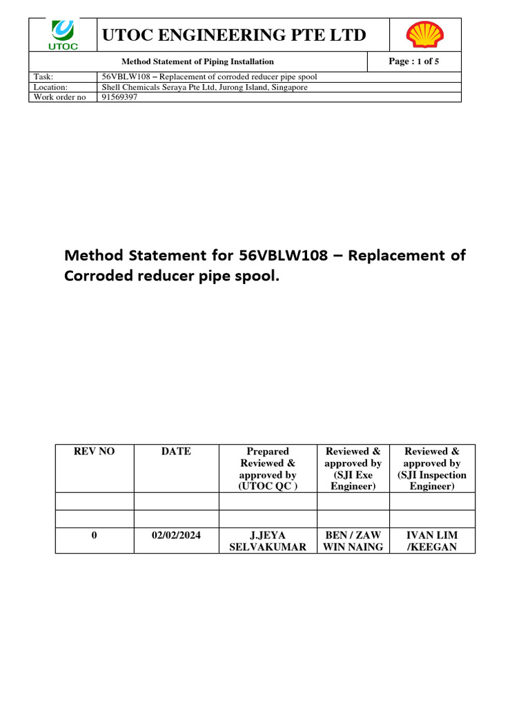 56VBLW108 - Method Statement | PDF | Nondestructive Testing | Welding