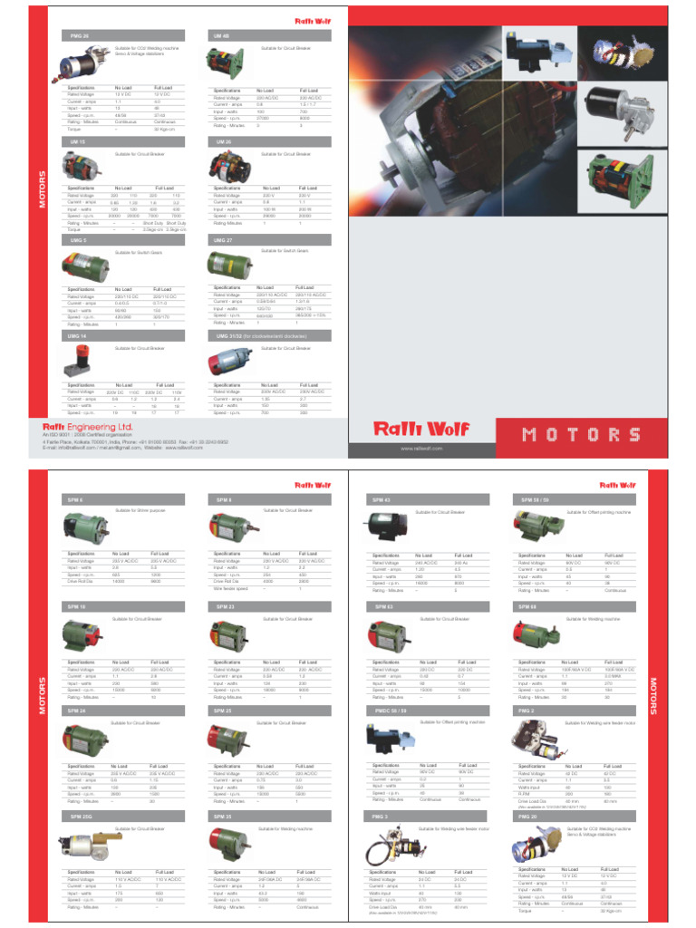 Ralliwolf MOTORS Brochure | PDF | Electric Motor | Mains Electricity