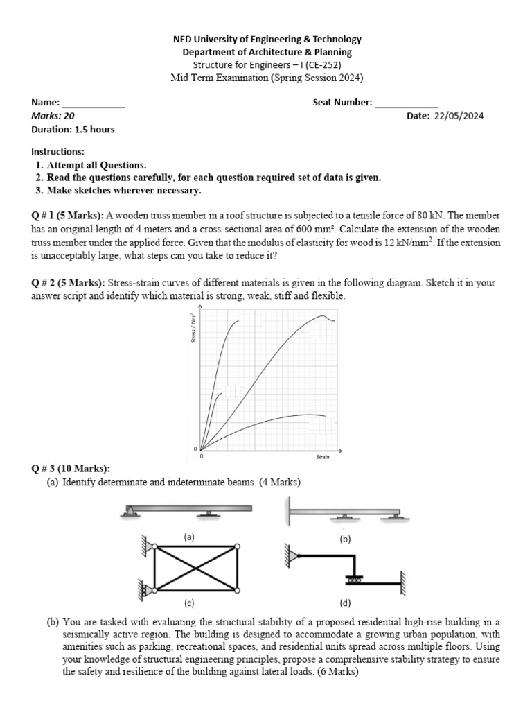 CE-252 Midterm Exam | PDF