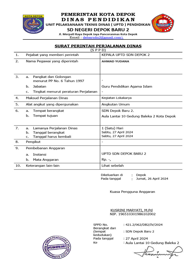 SPPD Dan Notulen GURU (Fix) | PDF