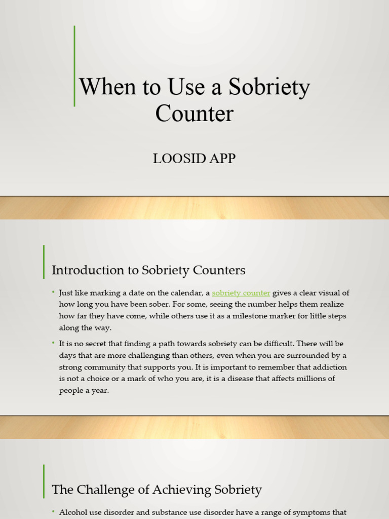 When To Use A Sobriety Counter | PDF | Sobriety | Substance Use Disorder