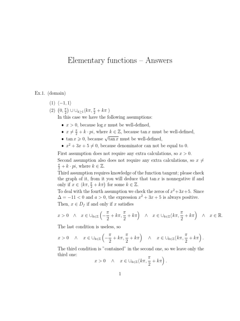 Functions Ans | PDF | Function (Mathematics) | Elementary Mathematics Functions Ans | PDF | Function (Mathematics) | Elementary Mathematics