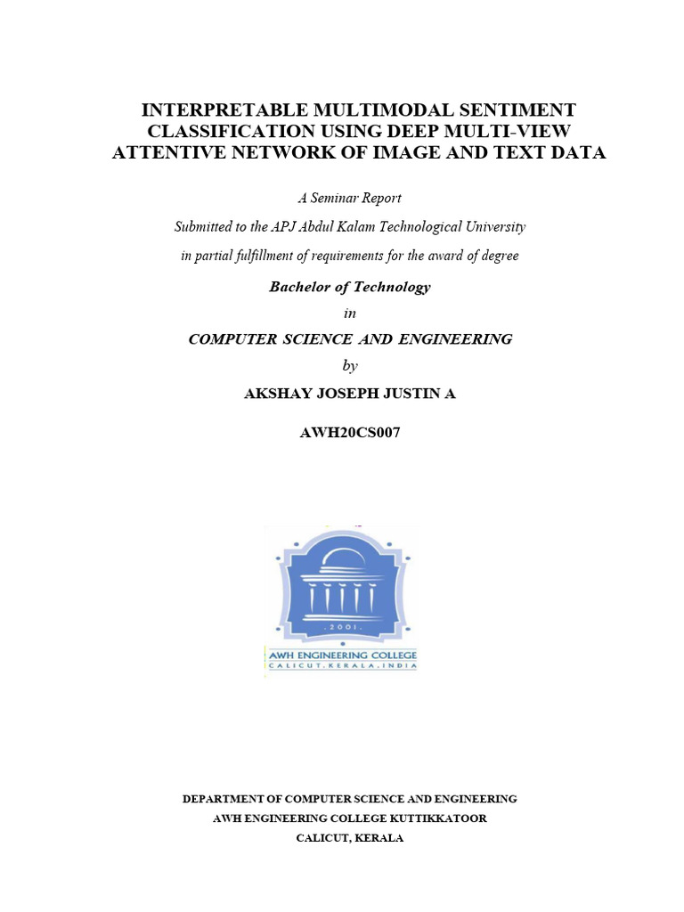 Seminar Report | Download Free PDF | Artificial Neural Network | Computer Vision