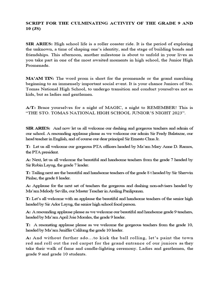 A Night of Songs and Dances G7 and G8 | PDF | Performing Arts