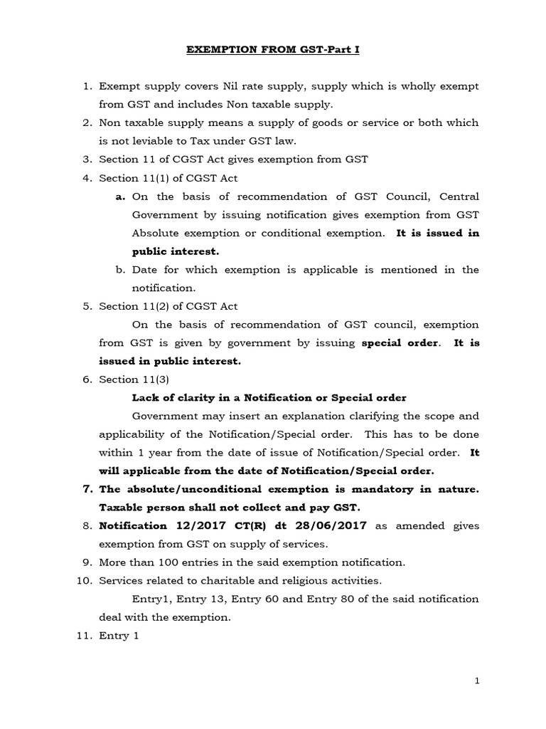 Ganesh-Gst Exemption Note 1-Dec, 23 Exam | PDF | Medicine | Intensive ...