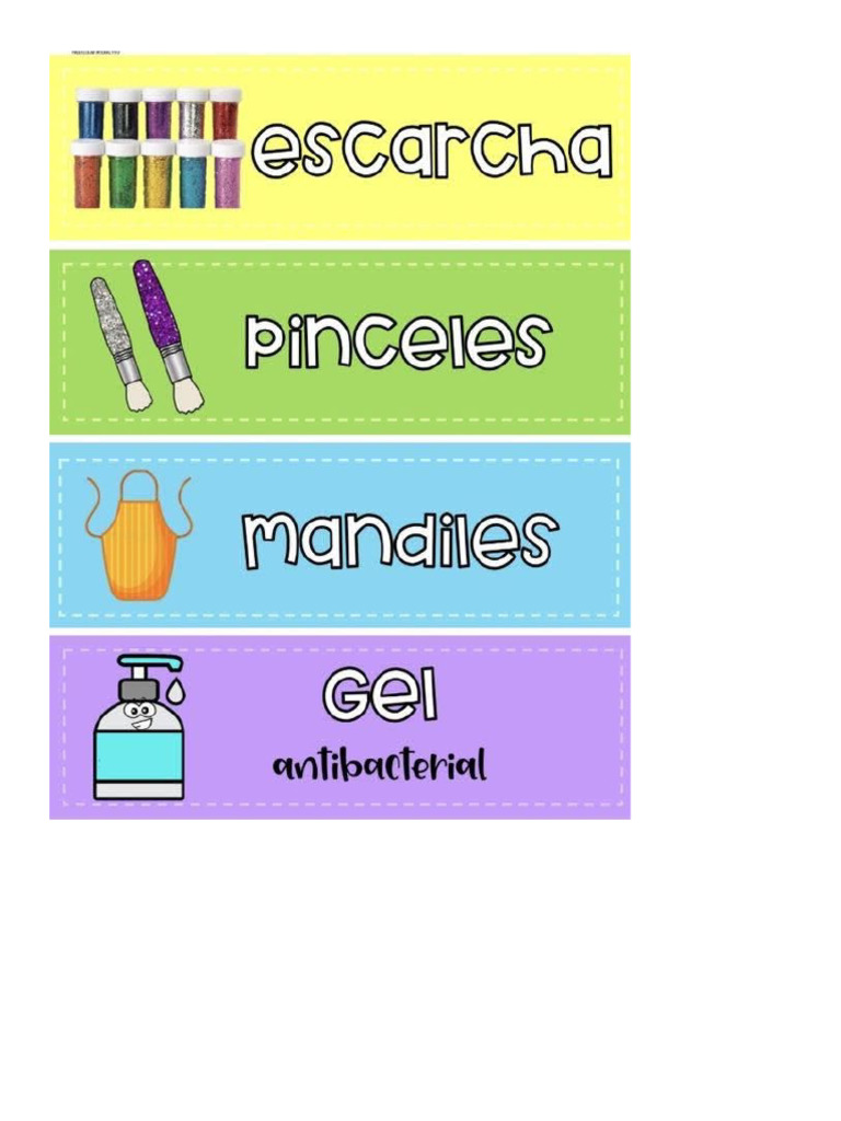 ETIQUETAS NOMBRES DE MATERIALES | PDF