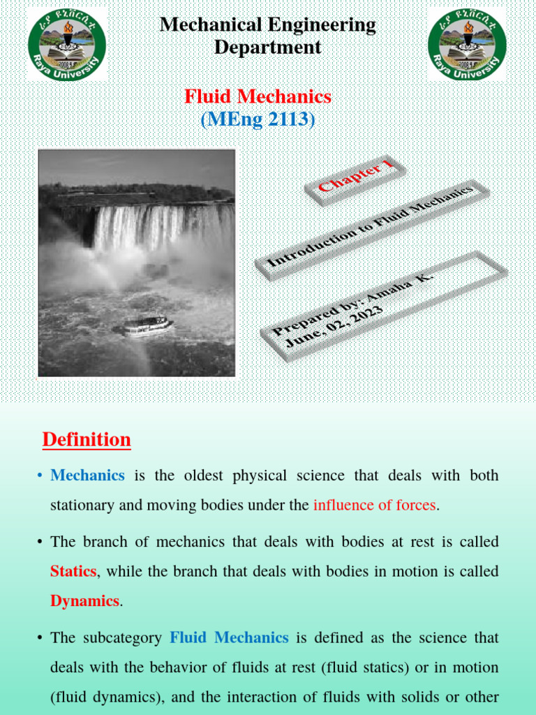 Overview of Fluid Mechanics in Engineering | PDF | Fluid Dynamics ...