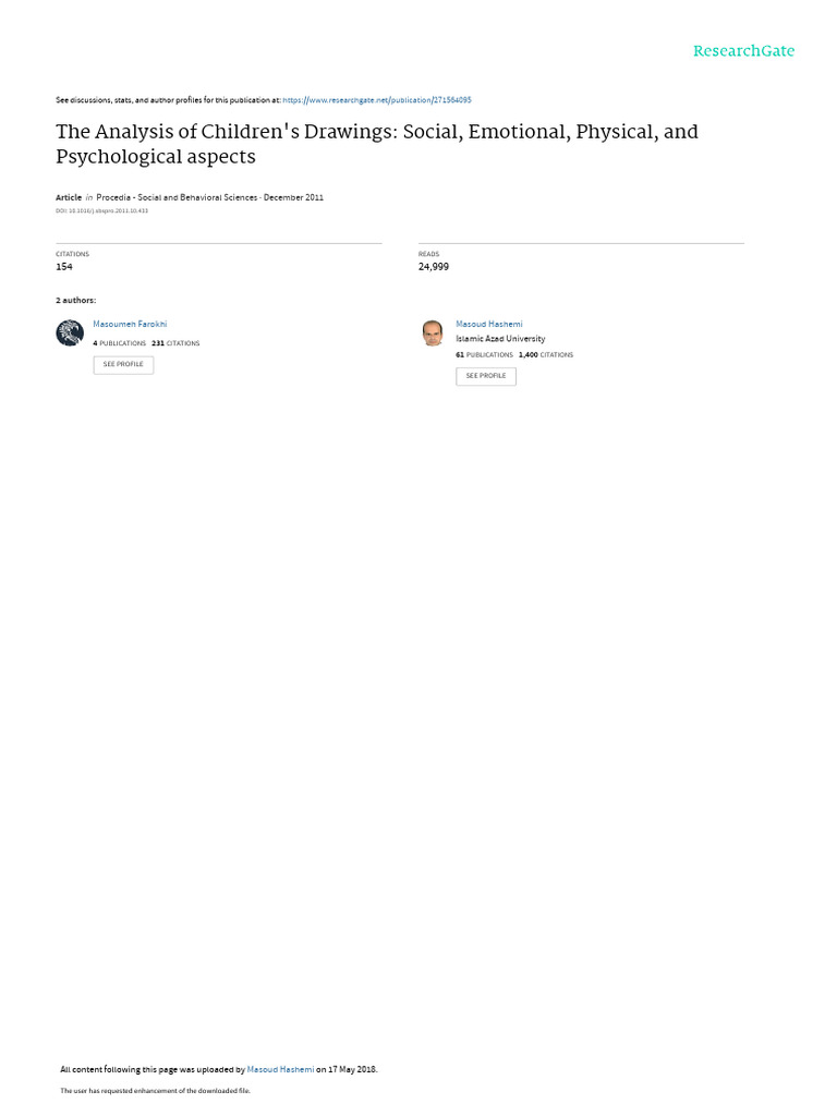 The Analysisof Childrens Drawings Social Emotional Physical | PDF ...