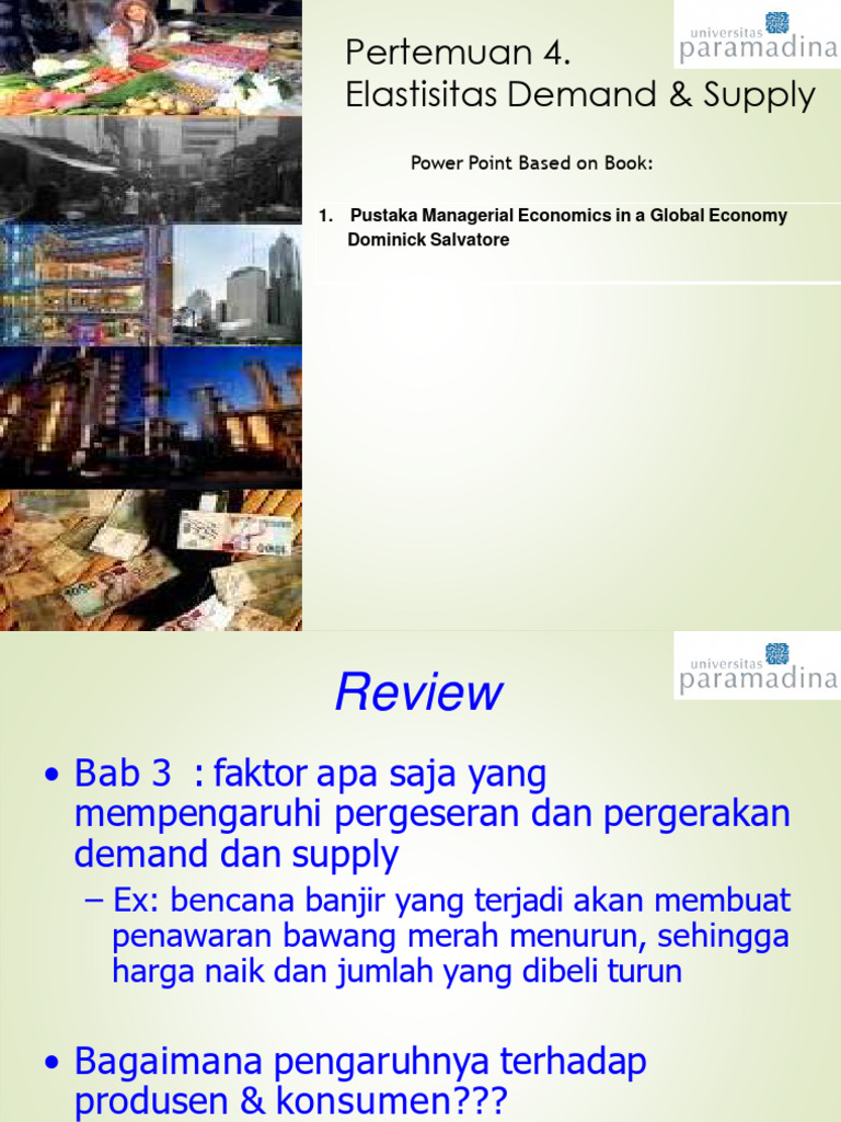 Ekonomi Terapan, Elastisitas Demand & Supply | PDF