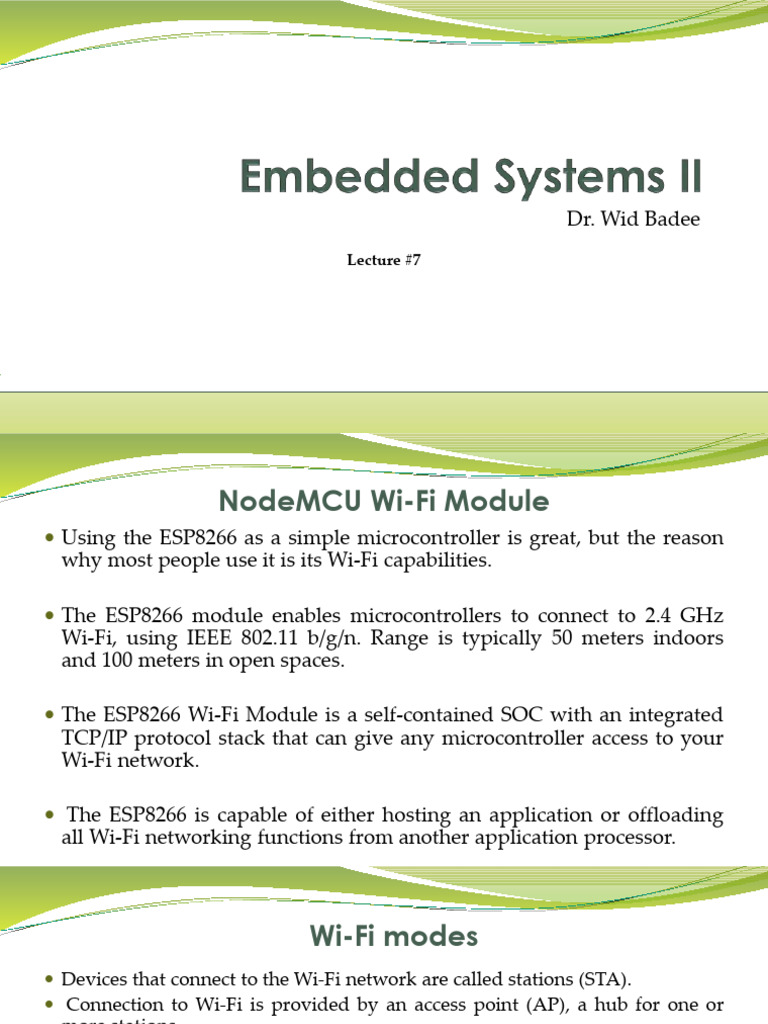 ESII Lec7 | PDF | Wi Fi | Wireless Access Point