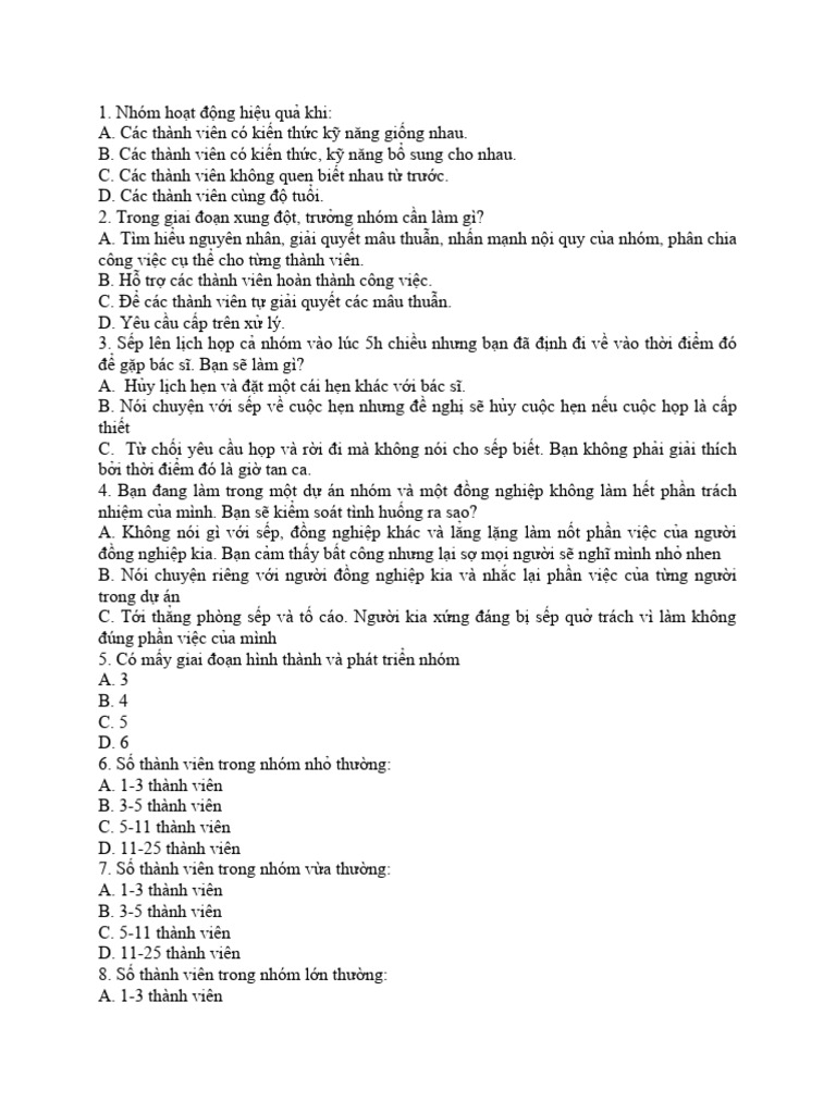 TRẮC NGHIỆM KNLVN | PDF